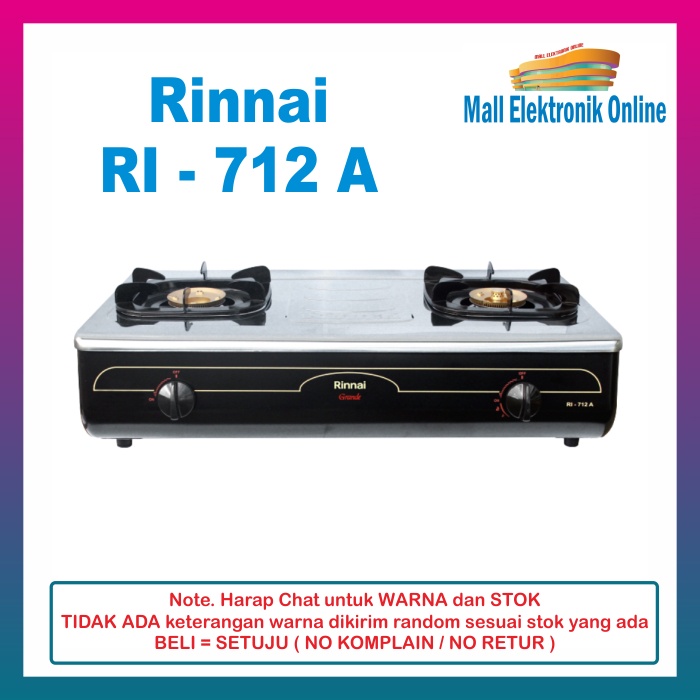 Jual RINNAI RI 712 A / 712A RI712 KOMPOR GAS LPG 2 TUNGKU / MATA API ...