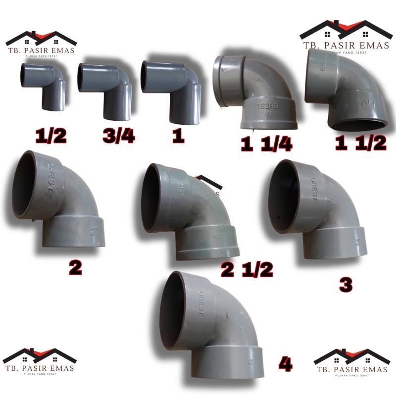 Jual Knie L 2” - 4" Inch GREST SOCKET Knie Knee Fitting Pvc Sambungan Pipa Pvc Paralon Air ...