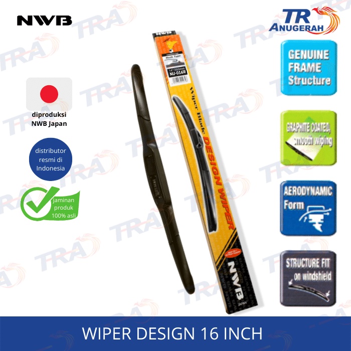 Jual Wiper Blade Depan DESIGN NWB 16 inch | Shopee Indonesia