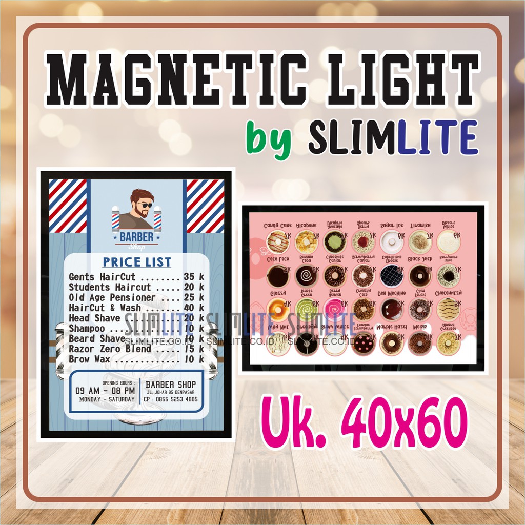 Jual Slimlite Magnetic Light 40x60cm - Slim Light box LED Neon Box ...