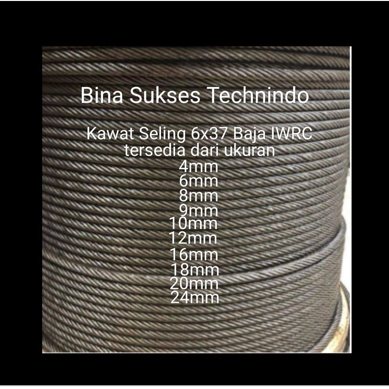 Jual 12mm Kabel Seling Sling Tali Kawat Baja Steel Wire Rope 12 mm ecer | Shopee Indonesia