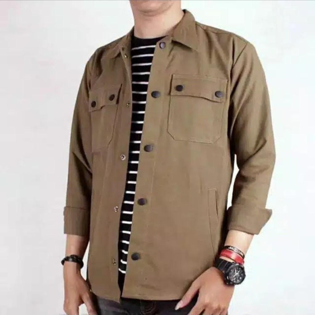 Jual Civity Semi Parka Kemeja Parka Khaki | Shopee Indonesia