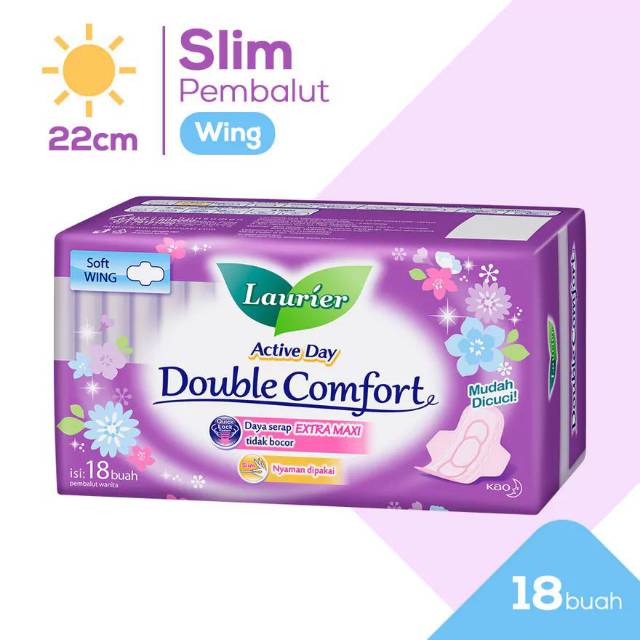 Jual Laurier Active Day Super Slim Wing 18 s | Shopee Indonesia