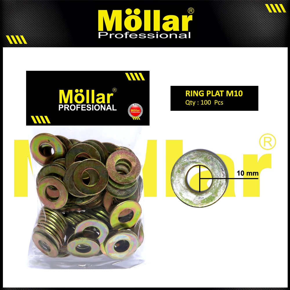 Jual MOLLAR 93-075 Ring Plat M10 Besi Flat Washer Baut JP M 10 - 100 ...