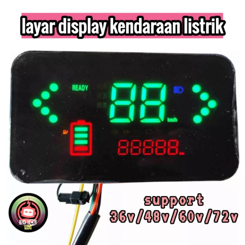 Jual layar lcd display sepeda listrik scooter listrik motor listrik mobil listrik skuter ...