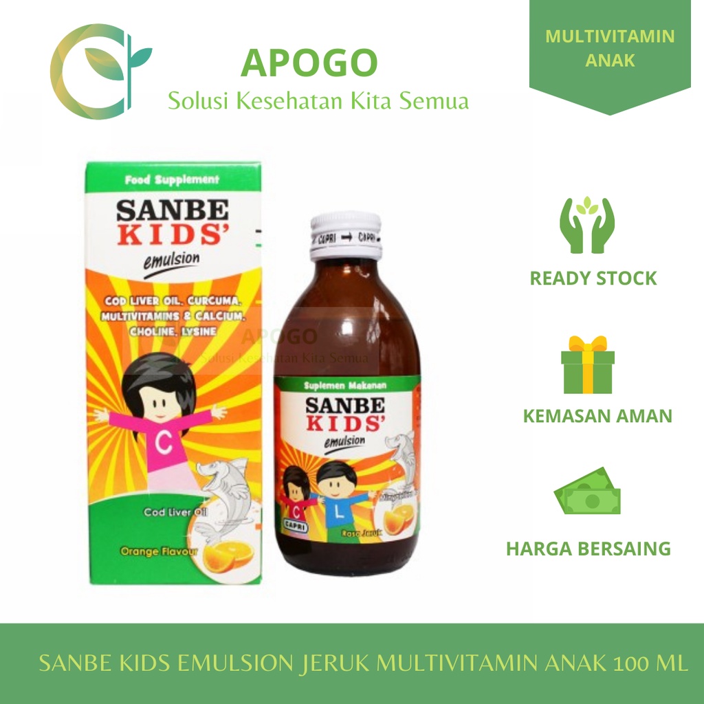 Jual SANBE KIDS EMULSION SIRUP MULTIVITAMIN ANAK 200 ML | Shopee Indonesia
