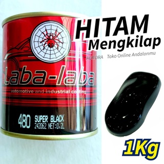 Jual Cat Hitam Mengkilap Polos 1Kilo Laba - Laba Super Black Solid 1Kg ...