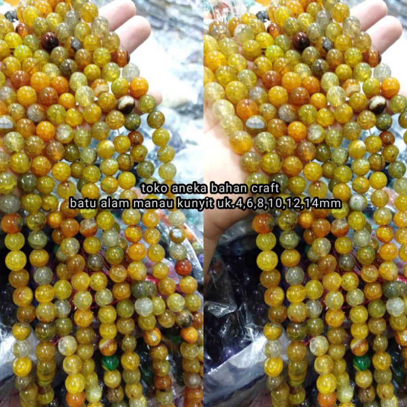 Jual MANIK BATU ALAM MODEL BULAT MANAU KUNYIT UK.4,6,8,10,12,14MM ...