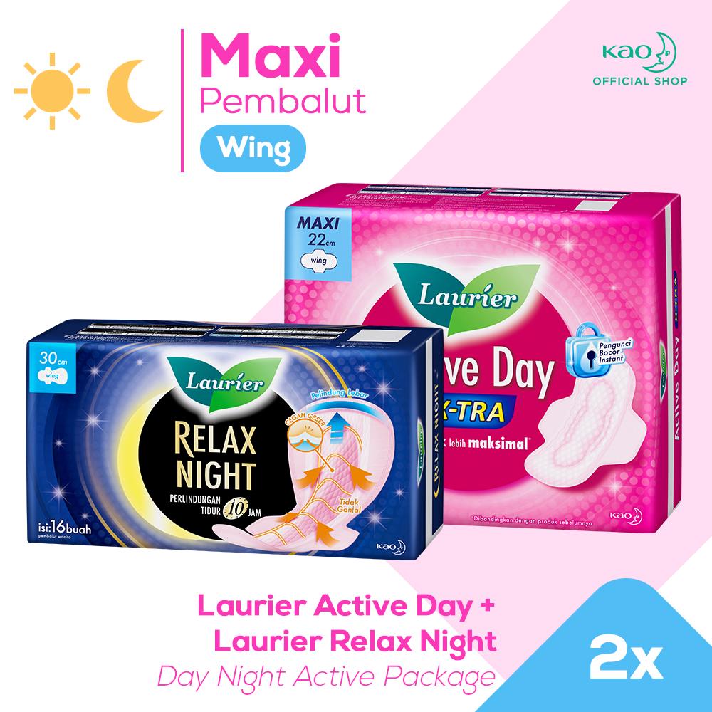 Jual Laurier Active Day X-Tra 22cm 30 pcs + Laurier Relax Night ...