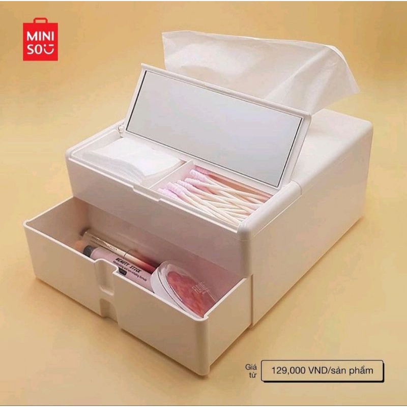 Jual MINISO TISSUE BOX + MIRROR + COSMETIC BOX | Shopee Indonesia