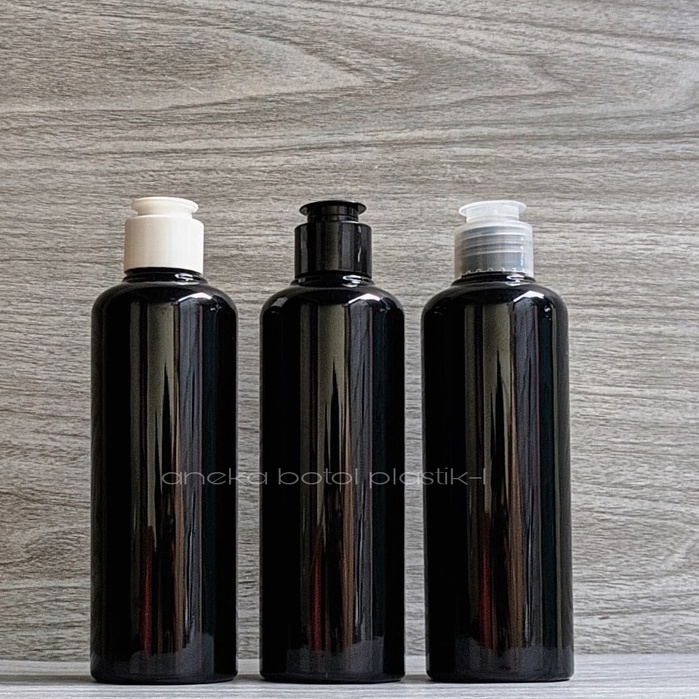 Jual Botol Fliptop 250ml Hitam Flip Top Jamur Untuk Sabun Sabun Cair ...