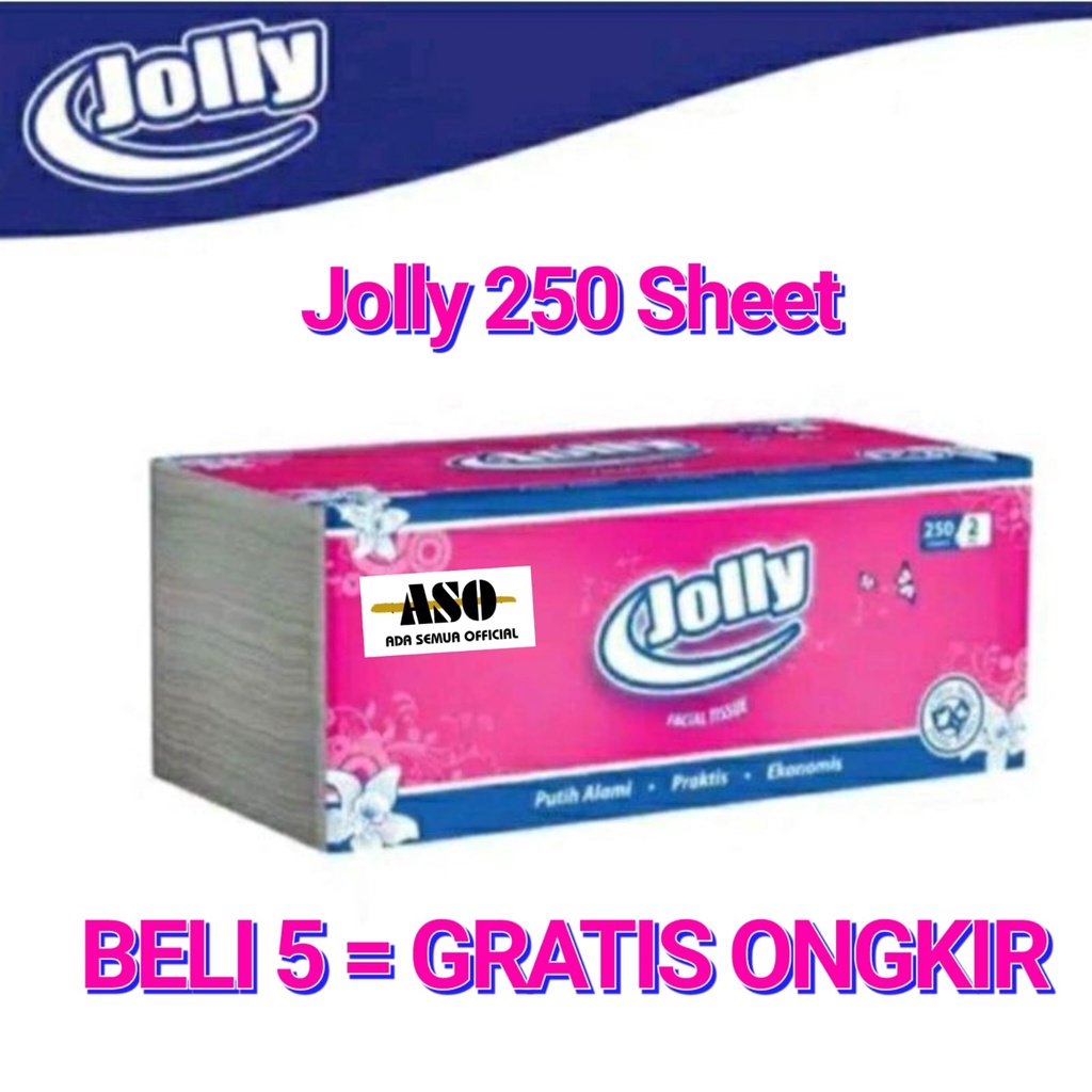 Jual Tisu Tissue JOLLY 250 sheets by PASEO PROMO !!!! | Shopee Indonesia