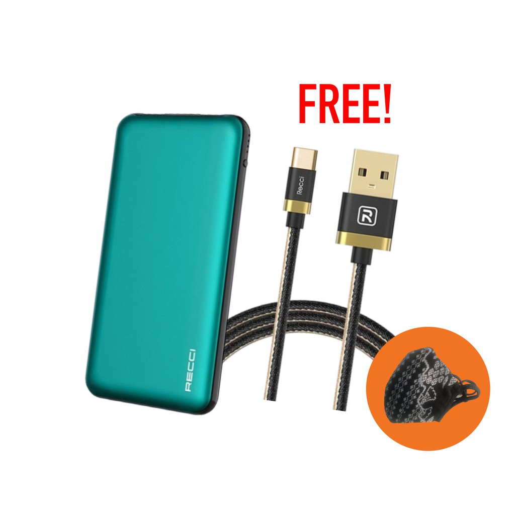RECCI Powerbank 22.5W Fast Charging Full Protocol RPB-P05 Hitam/Merah ...