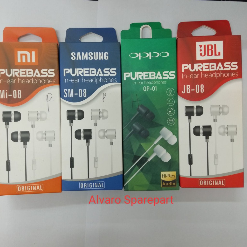 Jual HANDSFREE PUREBASS ( HEADSEAT EARPHONE ) | Shopee Indonesia