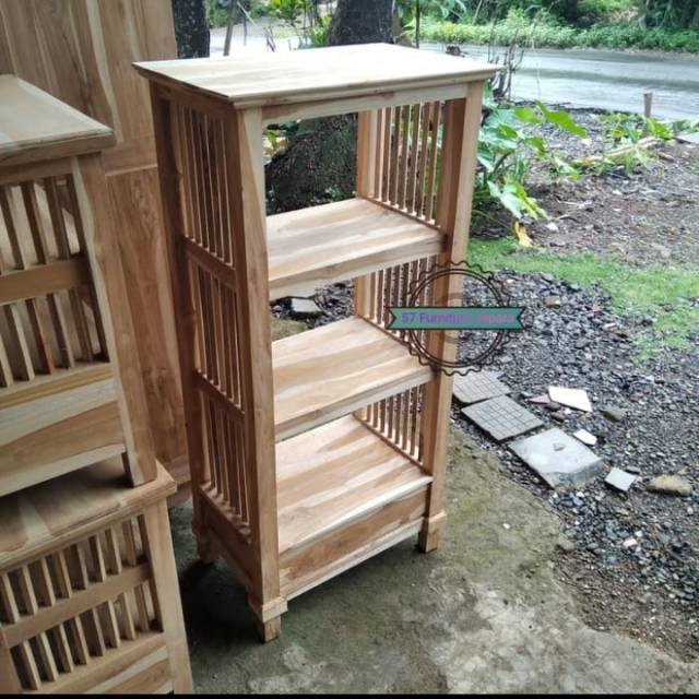 Jual Rak Tempat Sepatu Sendal Kayu Tempat HELM sederhana Mentahan ...