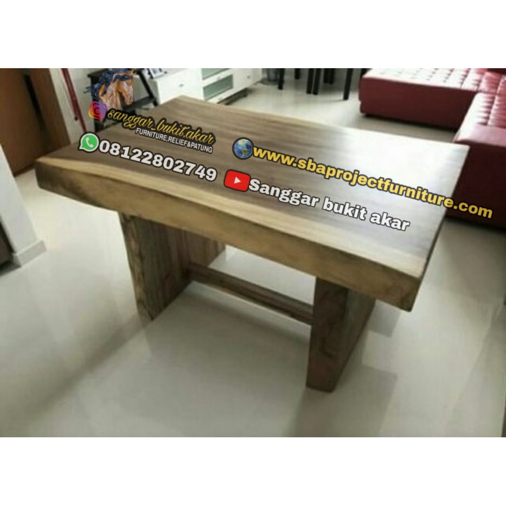 Jual Meja Tebal Papan Kayu Trembesi | Shopee Indonesia