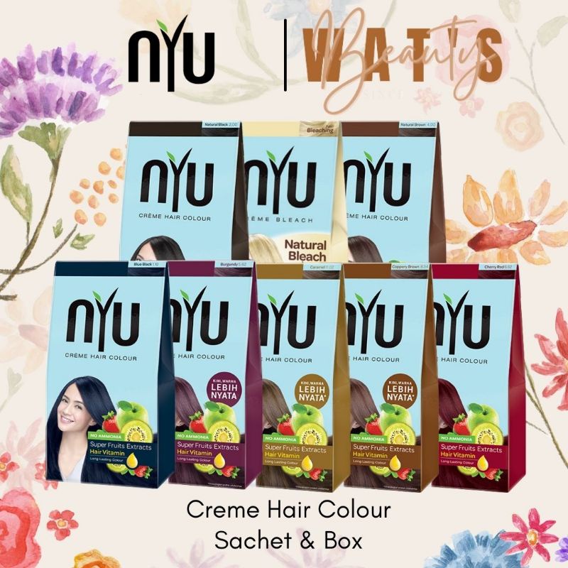 Jual Pewarna Semir Cat Rambut NYU Creme Hair Colour Color Semir Rambut ...