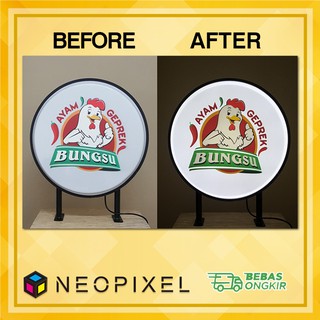 Jual Neon Box Bulat Acrylic Vacum / Emboss - Diameter 70 CM 2 Sisi ...