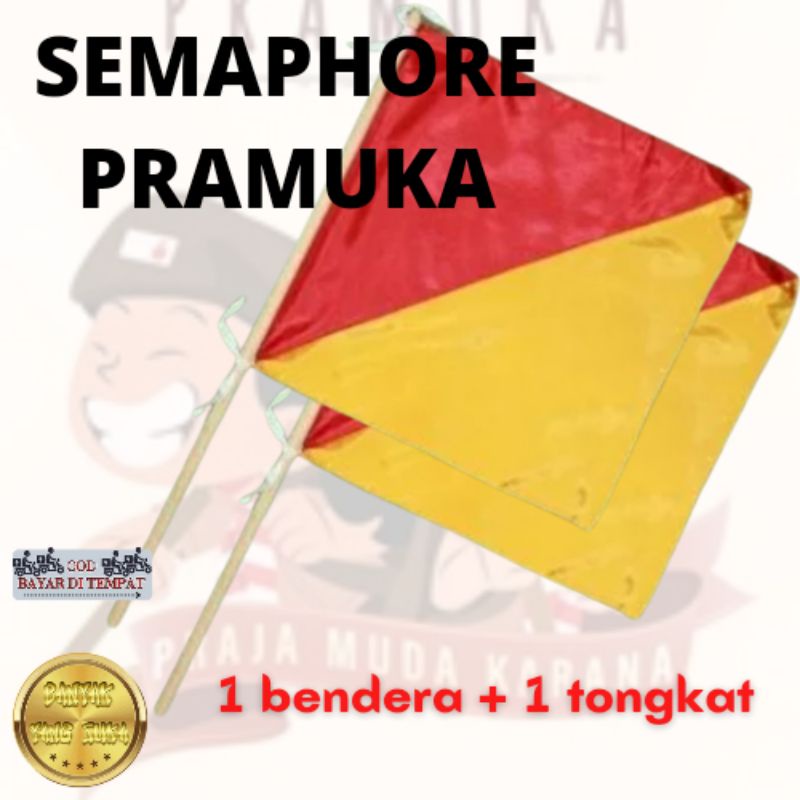 Jual Semaphore Pramuka/Bendera dan tongkat Semaphore/Semapur Pramuka | Shopee Indonesia