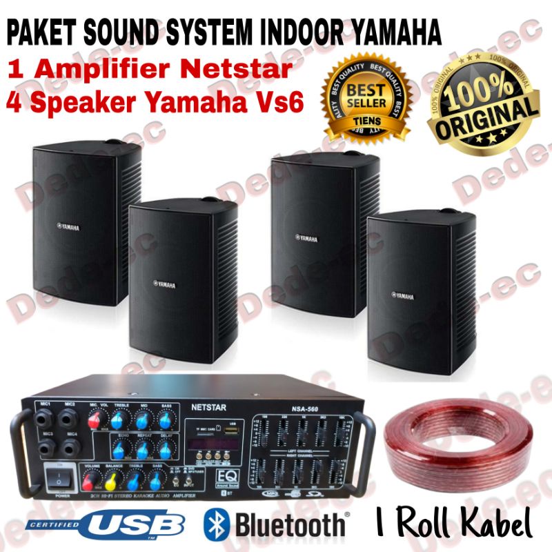 Jual Paket Sound System Indoor Cafe Kantor Klinik/speaker Yamaha vs6 Original+Breket gantung ...