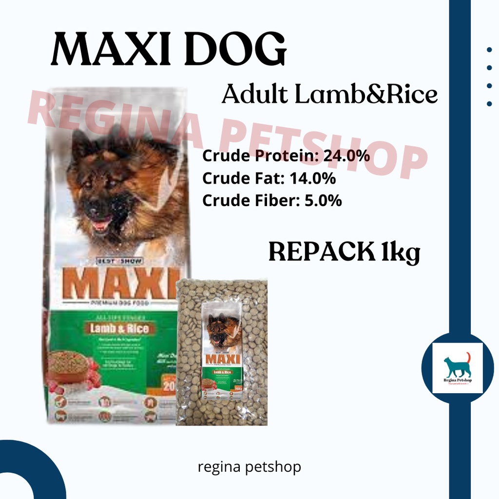 Jual Maxi Dog Food Makanan Anjing Premium 1 KG Repack Rasa Lamb Rice ...