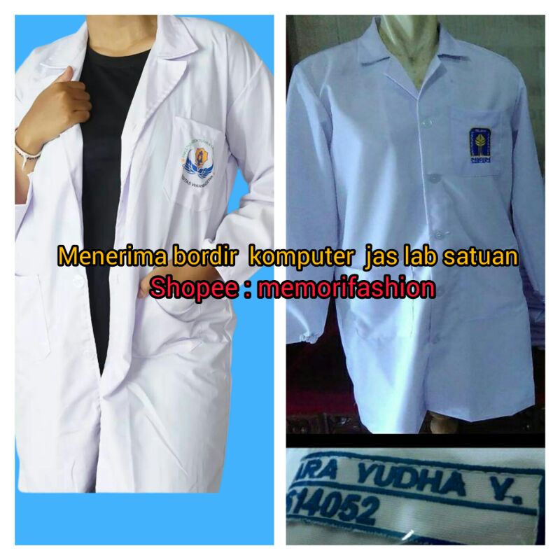 Jual CUSTOM BORDIR JAS LABORATORIUM /JAS LAB | Shopee Indonesia