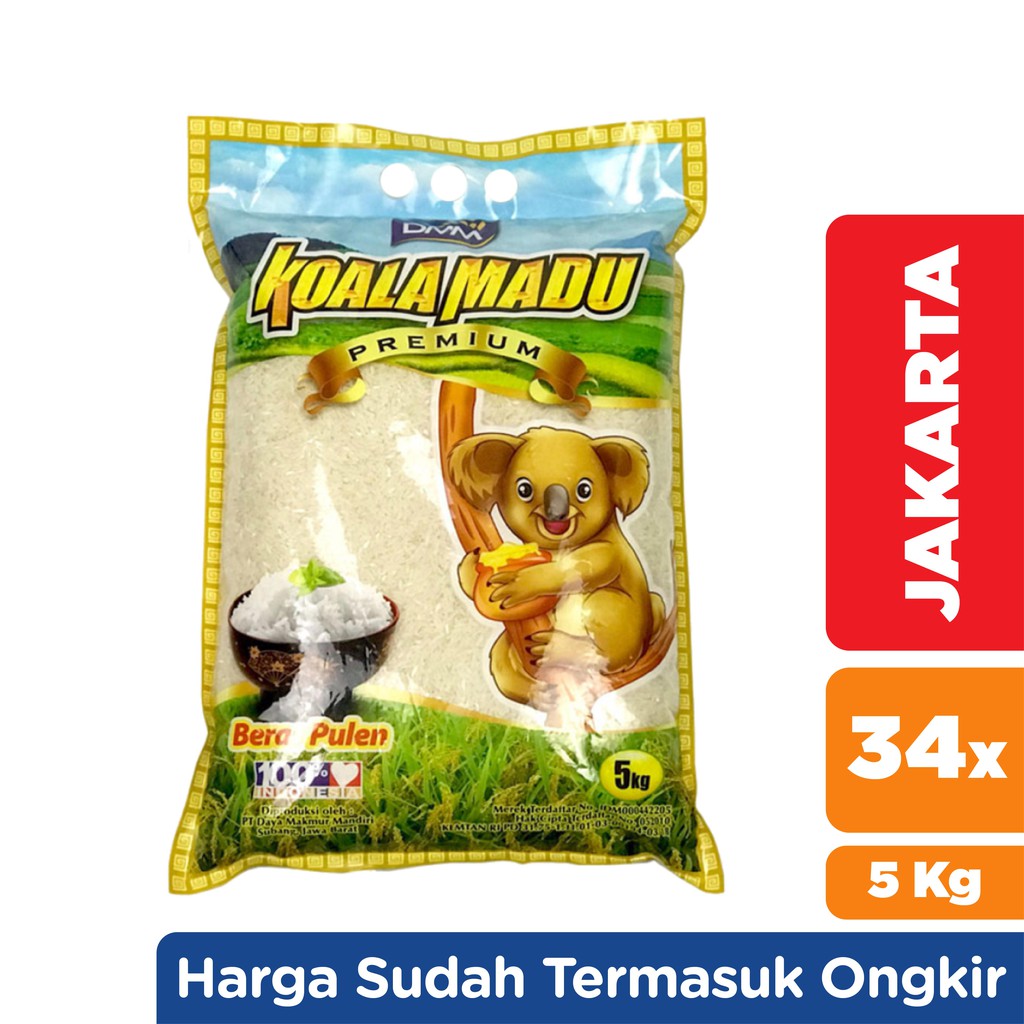 Jual Beras Premium Cap Koala Madu 5Kg x 34Pack | Shopee Indonesia