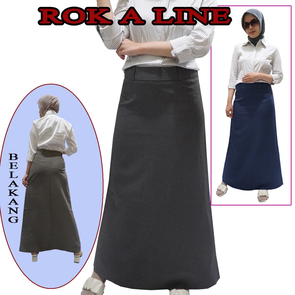 Jual ROK A-LINE ROK KANTOR MURAH KERJA ROK KERJA MODEL A LINE MAXI Rok A Span Polos Skirt ...