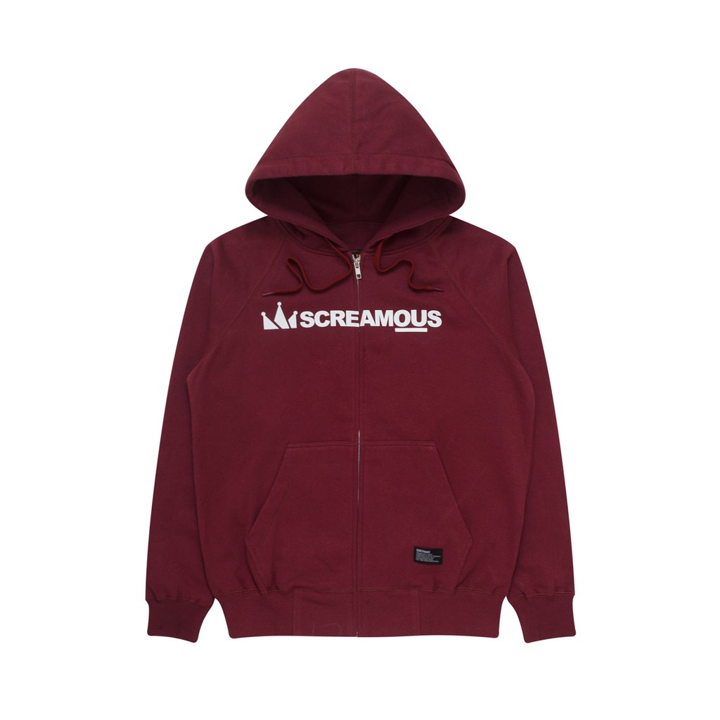 Screamous Sweater Zipper Hoodie LEGEND WHITE MAROON | Shopee Indonesia