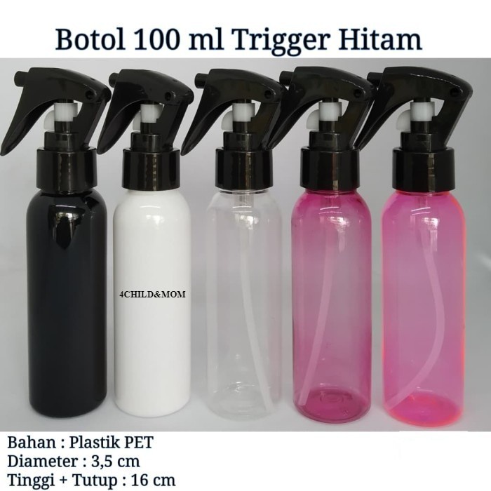 Jual 10 Pcs Botol 100ml Trigger Hitam Botol Kispray 100ml Indonesia|Shopee Indonesia