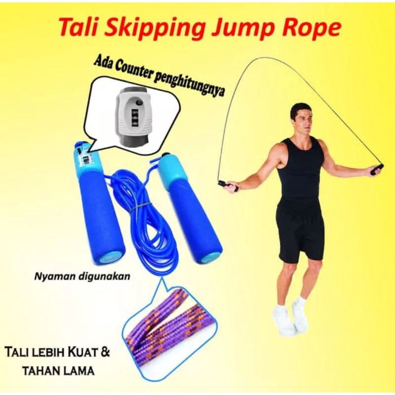 Jual Lompat Tali Skipping Jump Rope Alat Olahraga Skiping Hitung ...