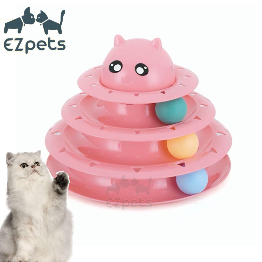 Jual Mainan Kucing Bola Tower Interaktif Cat Kitten Toy Balls Fun ...