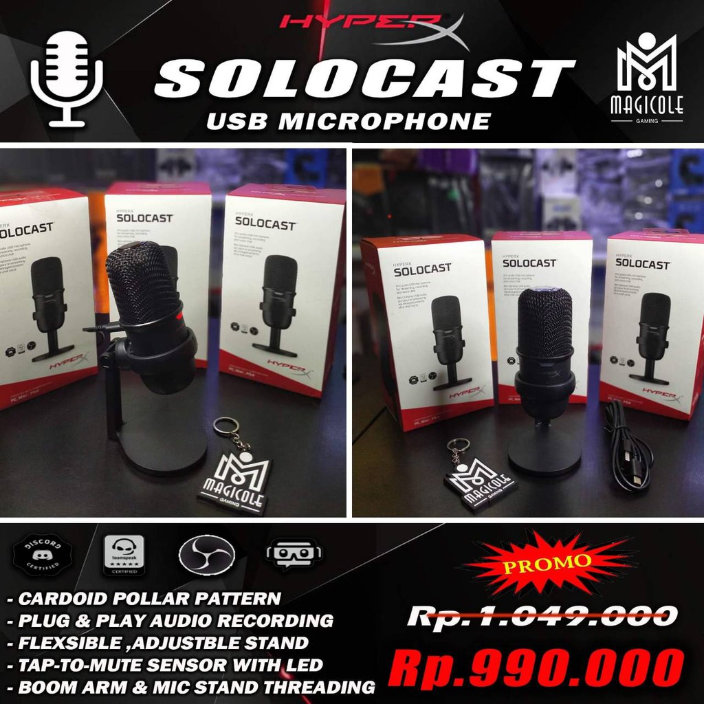 Jual HyperX Solocast USB Gaming Microphone | Shopee Indonesia