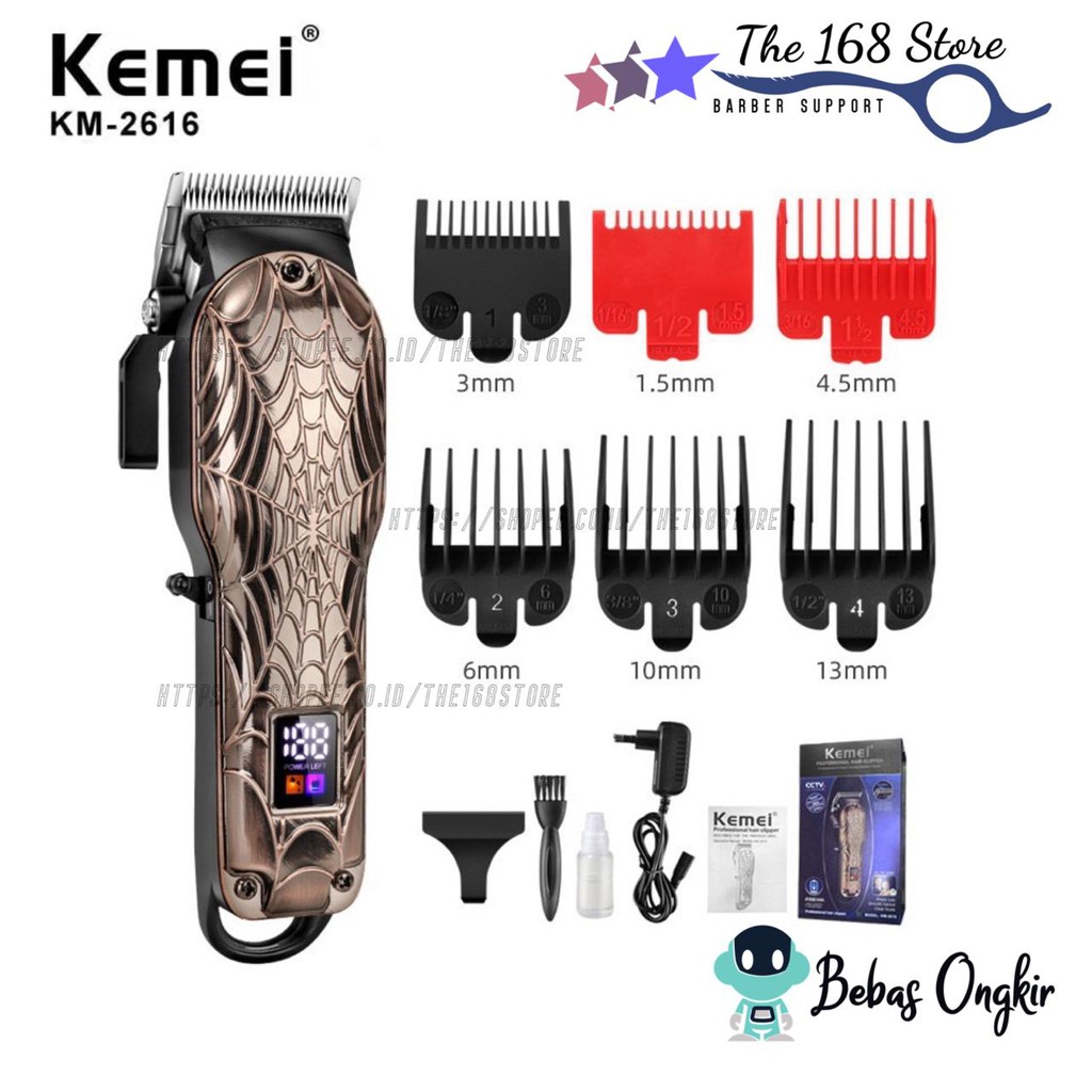Jual Alat Cukur Rambut Kemei Hair Clipper Professional Turbo Elektrik Mesin Cukuran LCD KM 2616 ...