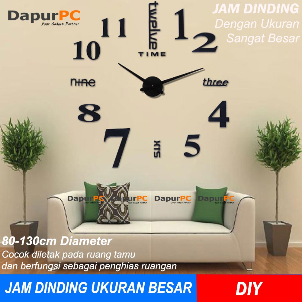 Jual Jam Dinding Ukuran Besar DIY 80-130cm Diameter - Giant | Shopee ...