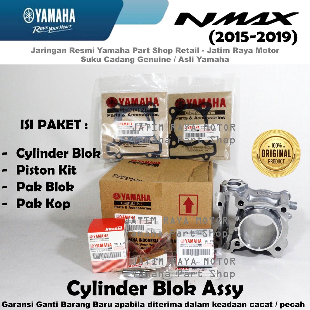 Jual Silinder Blok Cylinder Boring Ring Pen Piston Seher Kit Paking Top Set Nmax Old 2DP Asli ...