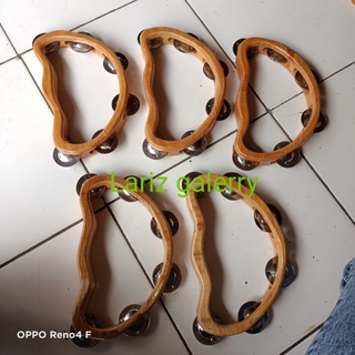 Jual Alat Musik Perkusi Tamborin kayu, kecer,kencreng Indonesia|Shopee ...