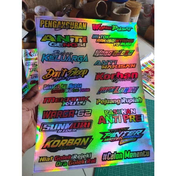 Jual Stiker Kata Kata Unik Kekinian Anti Gengsi / Pejuang Rupiah / Wong ...