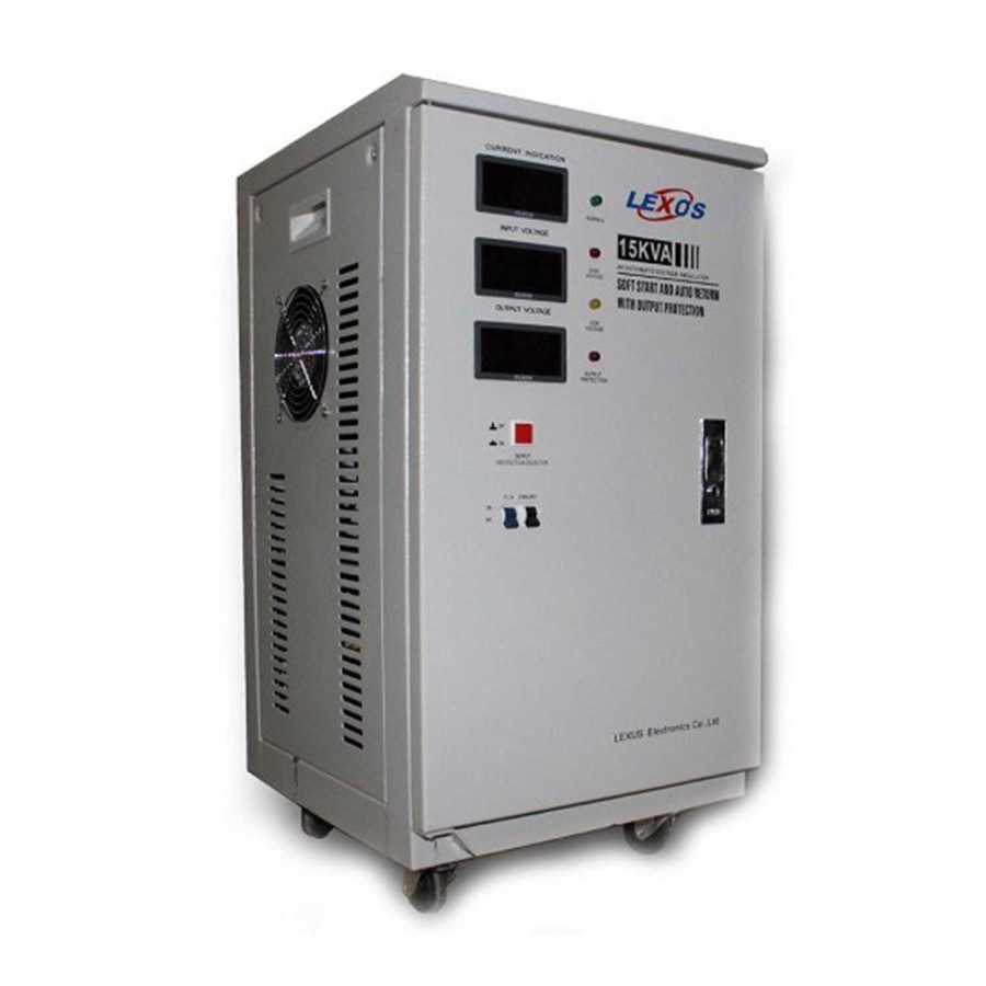 Jual LEXOS Stabilizer Listrik Tipe SVC 15 KVA Digital 1 Input Single ...