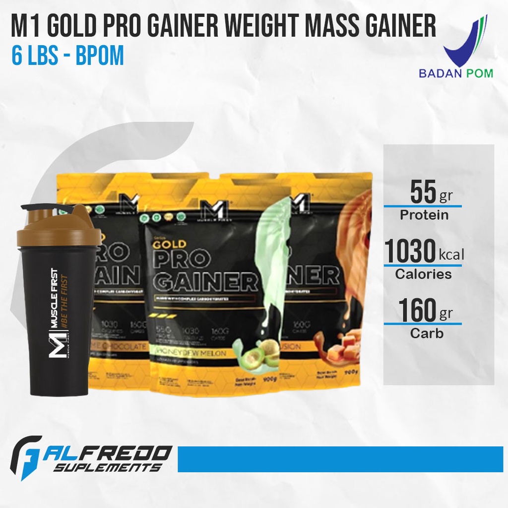 Jual M1 Muscle First Gold Pro Gainer 6 Lbs Mass Gainer BPOM | Shopee ...