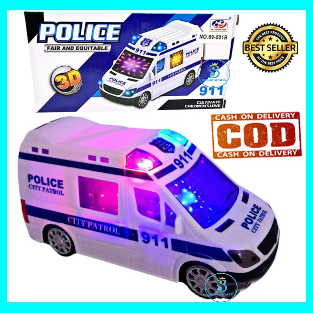 Jual BRON - Mainan Anak Mobil Polisi City Patrol 911 Bump and Go ...