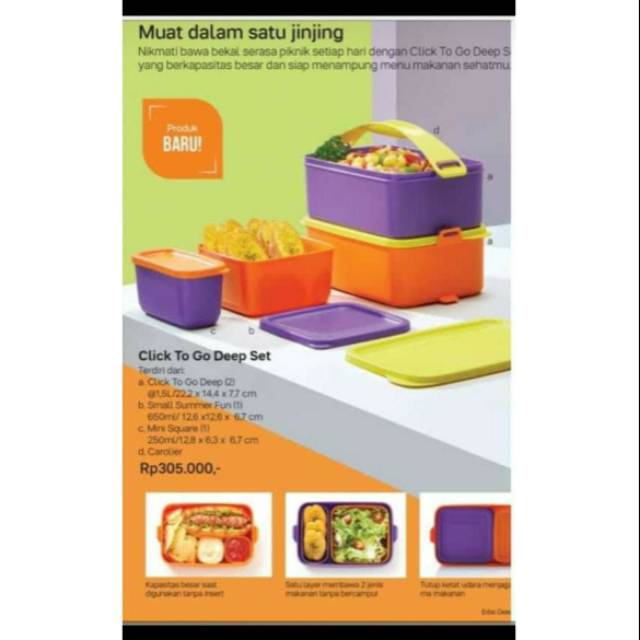 Jual Tupperware click to go deep set | Shopee Indonesia