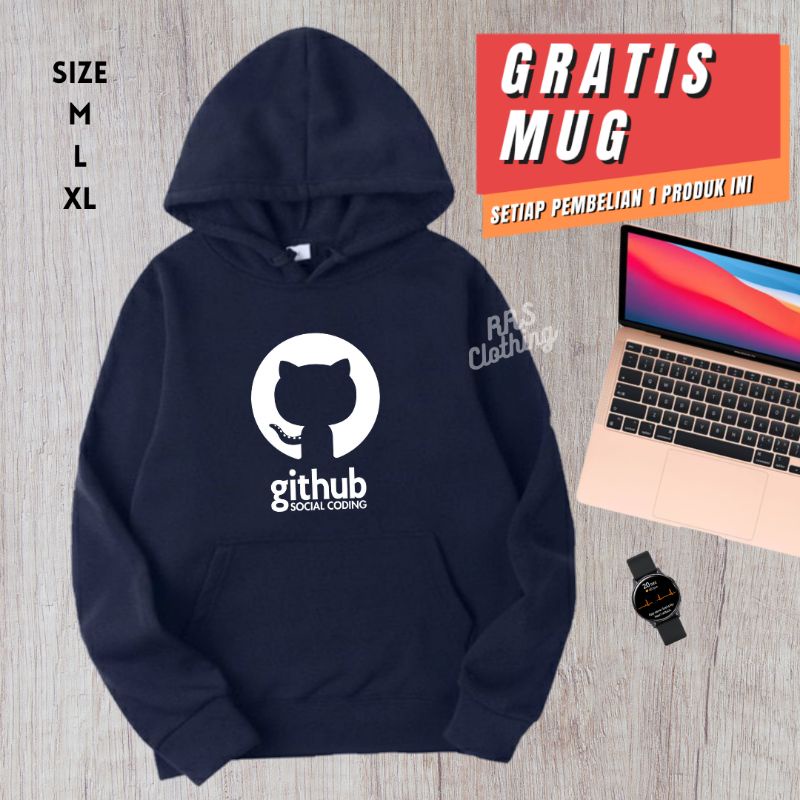 Jual Jaket Hoodie Cotton Fleece Programmer Github Social Coding ...