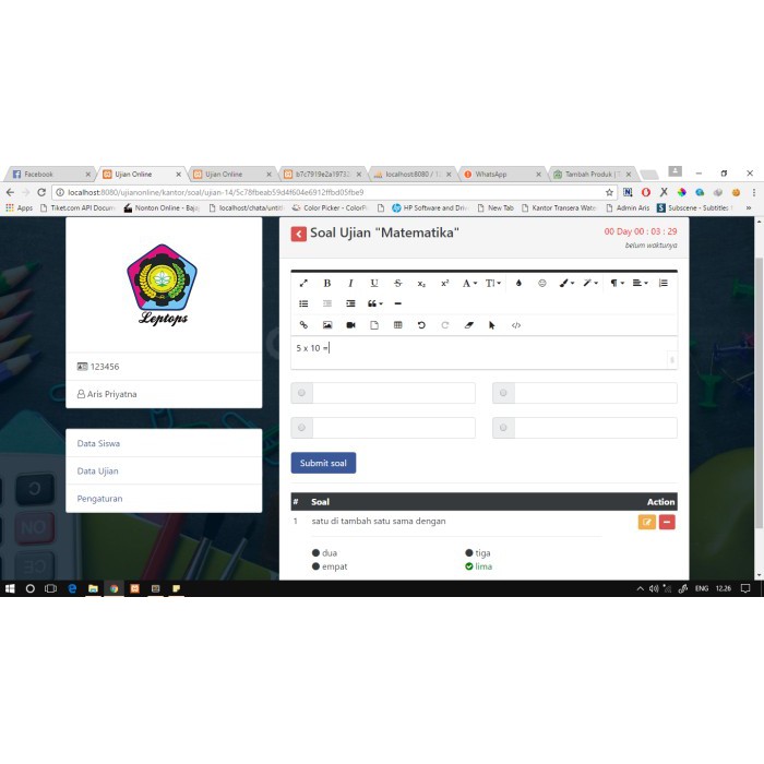 Jual Program Aplikasi Ujian Online / Offline Berbasis Web / Komputer ...