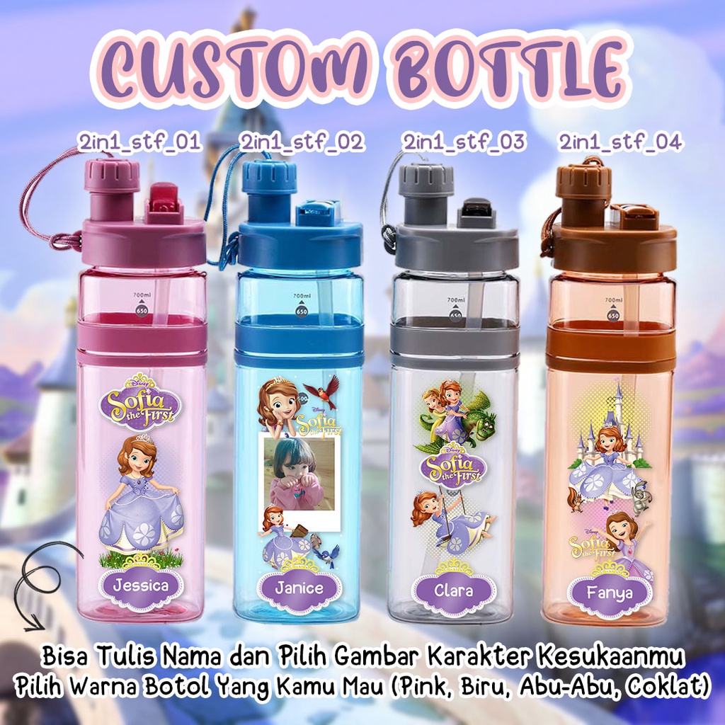 Jual Botol 2in1 Gambar Princess Sofia The First Botol Minum Custom Nama & Karakter 700ml ...
