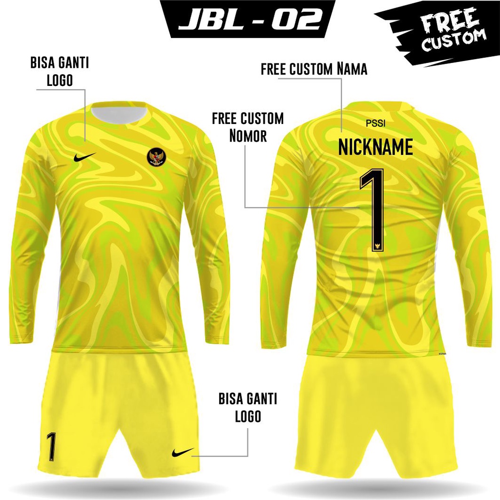 Jual jersey bola setelan lengan panjang jersey kiper garuda indonesia ...