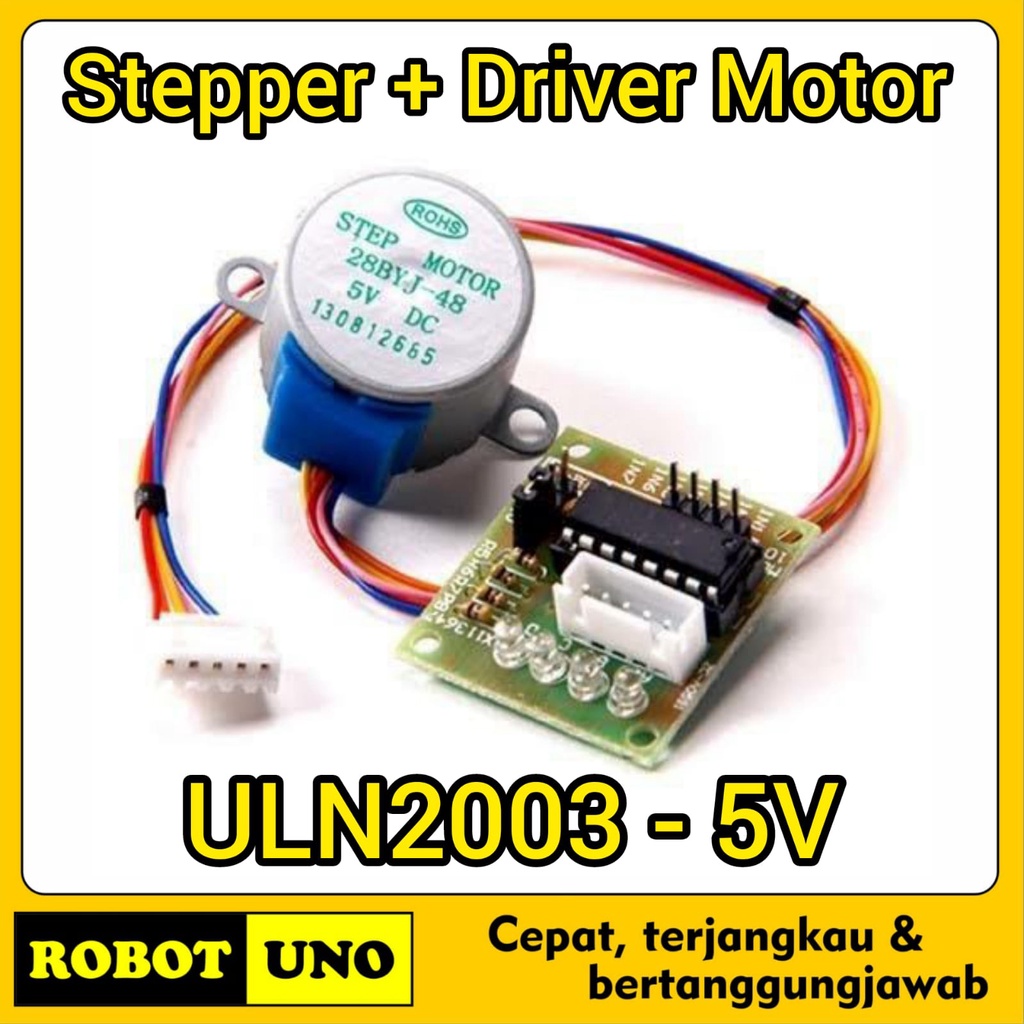 Jual Stepper Motor + Driver ULN2003 Module 5V Motor Stepper 28BYJ48 ...
