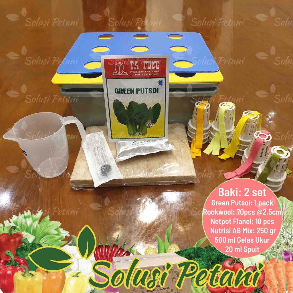 Jual Paket Hidroponik Set (2 set) Sistem Sumbu Wick System 9 Lubang ...