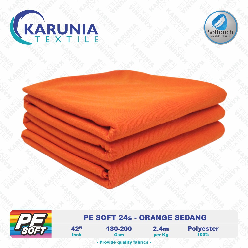 Jual Kain Kaos PE Soft 24s Kiloan | Orange Sedang | Karunia Textile ...