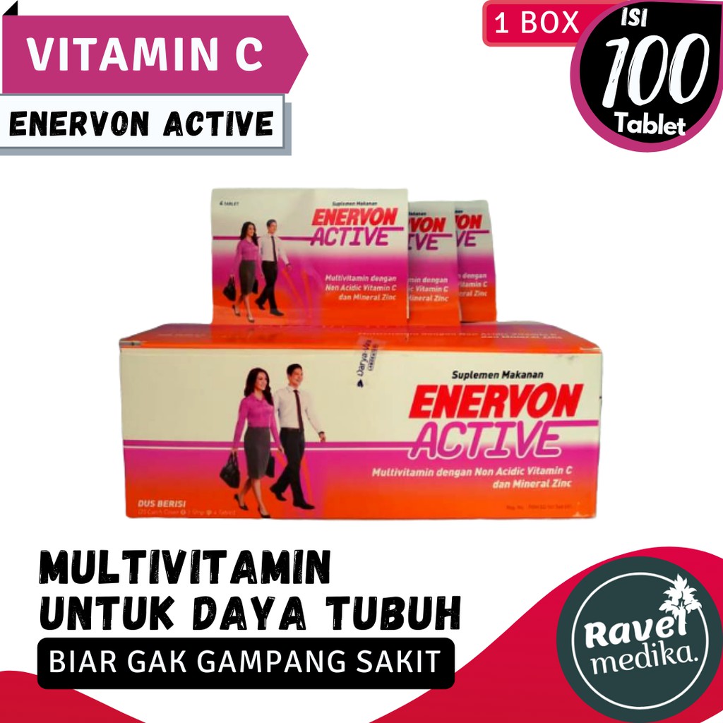 Jual ENERVON C ACTIVE 1 BOX ISI 100 TABLET | KAPLET MULTIVITAMIN EXTRA ...